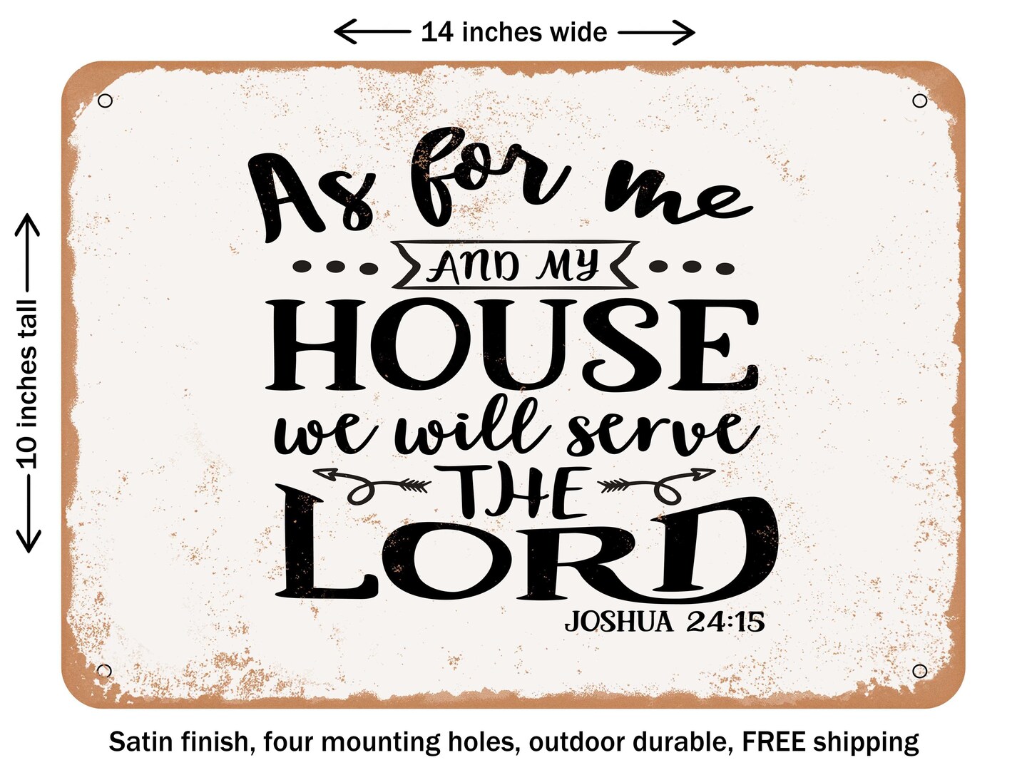 DECORATIVE METAL SIGN - As For Me and My House - Vintage Rusty Look ...