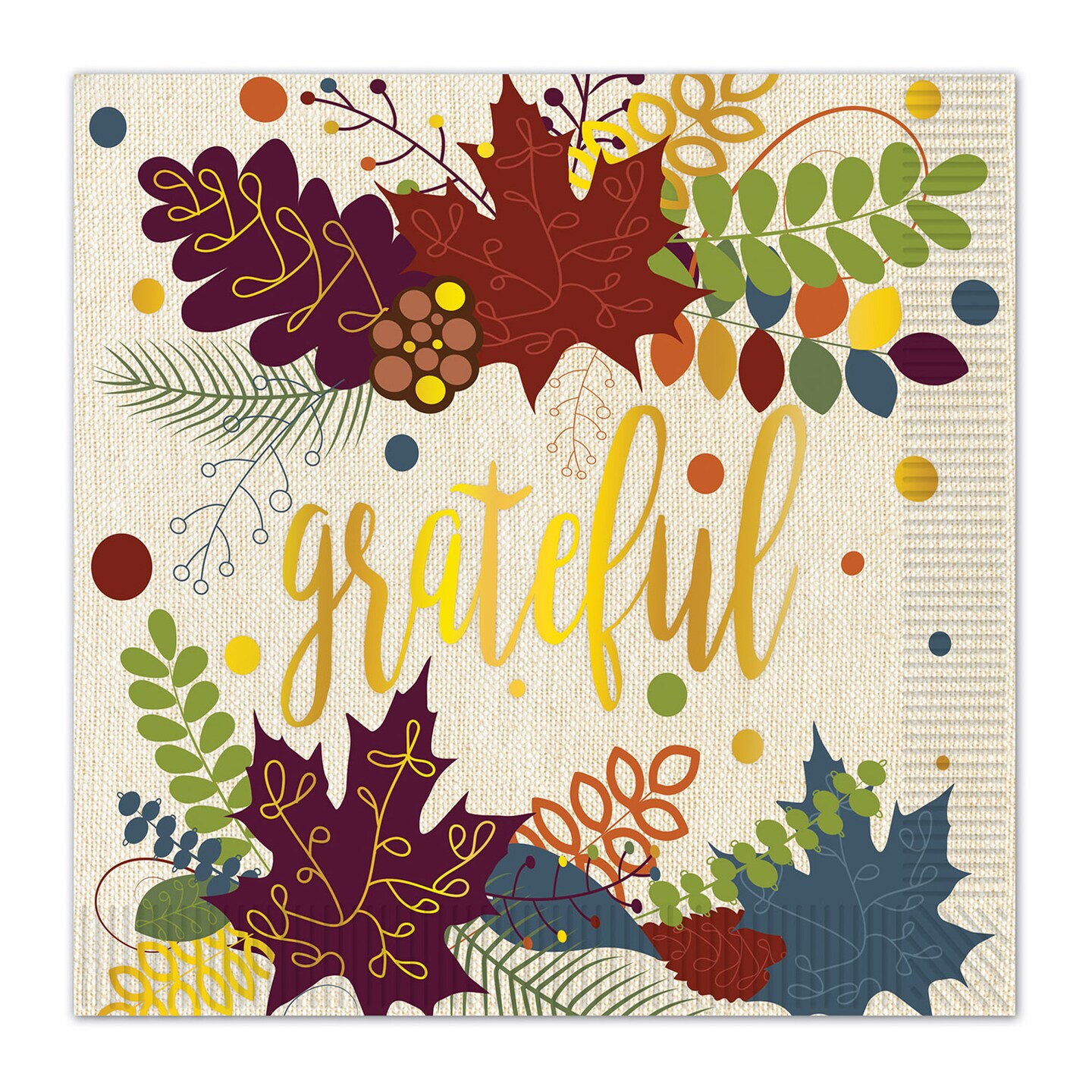 Beistle Pack of 12 Square Fall Thanksgiving "Grateful" Paper Luncheon ...