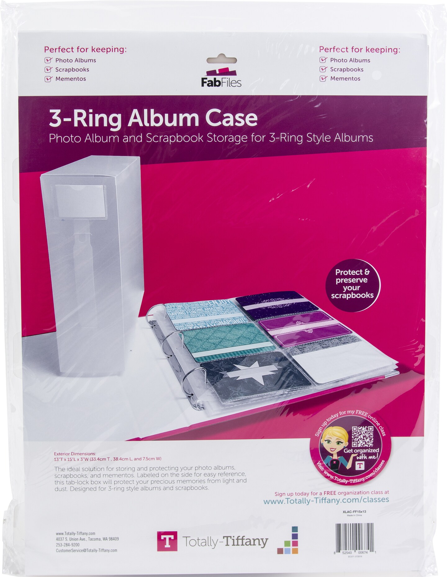 Totally-Tiffany 3-Ring Album Case Fab File-Clear | Michaels