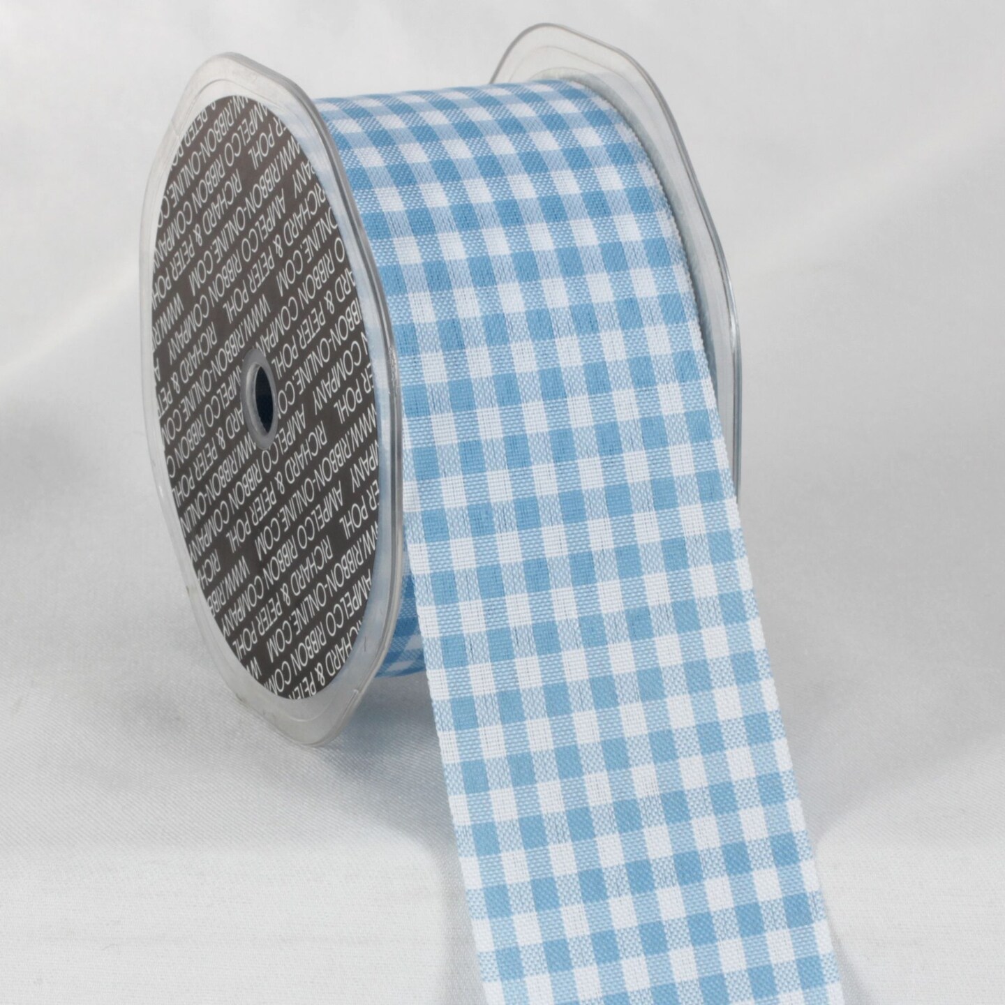 The Ribbon People Blue and White Cut Edge Gingham Patterned Ribbon 2" x ...