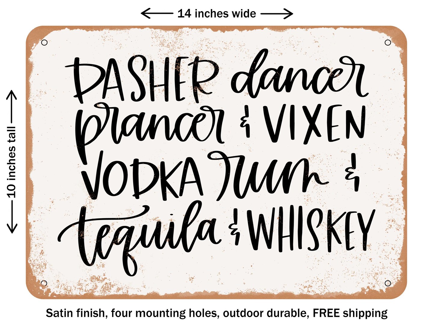 DECORATIVE METAL SIGN - Dasher Dancer - Vintage Rusty Look | Michaels