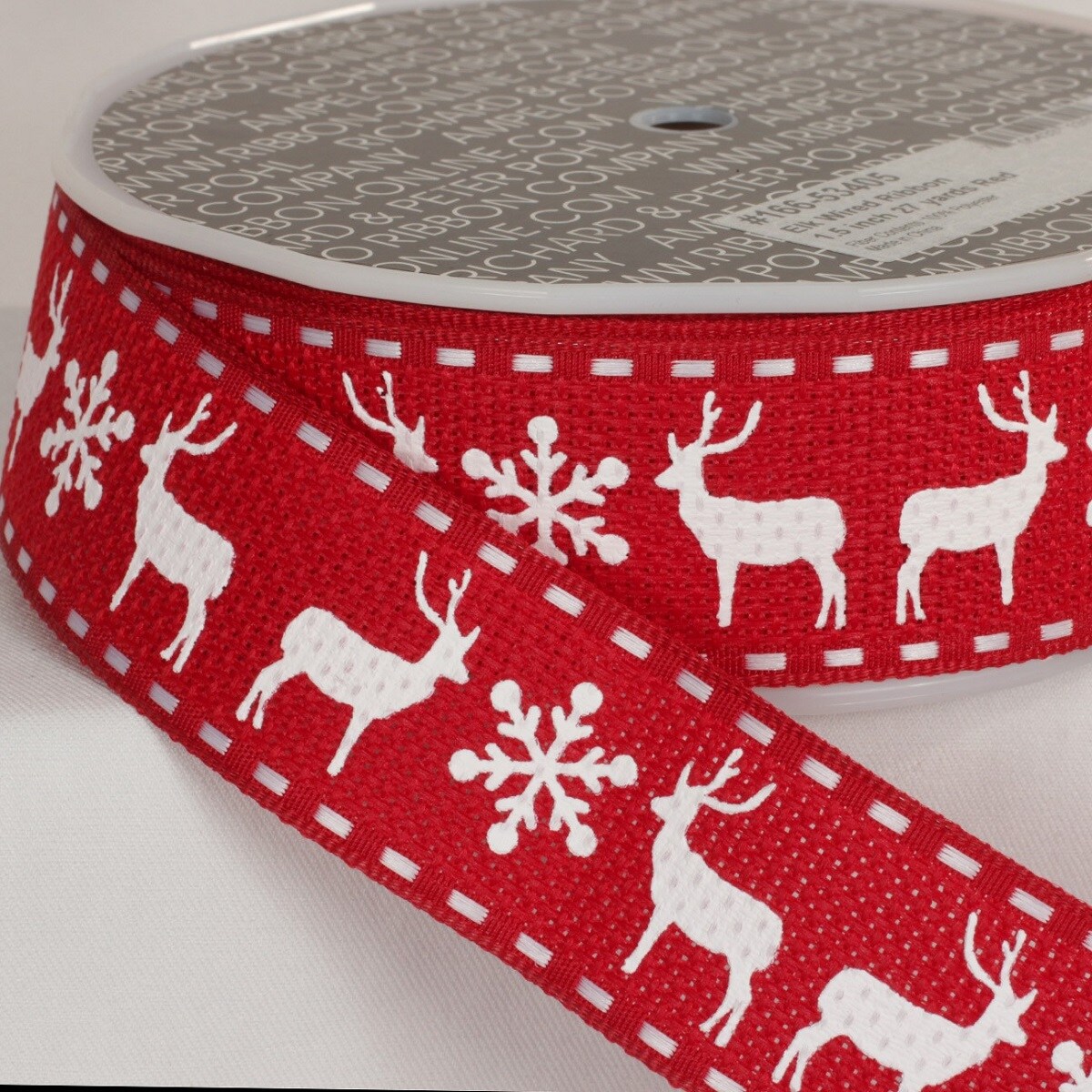 The Ribbon People Red and White Christmas Wired Craft Ribbon 1.5" x 27 ...