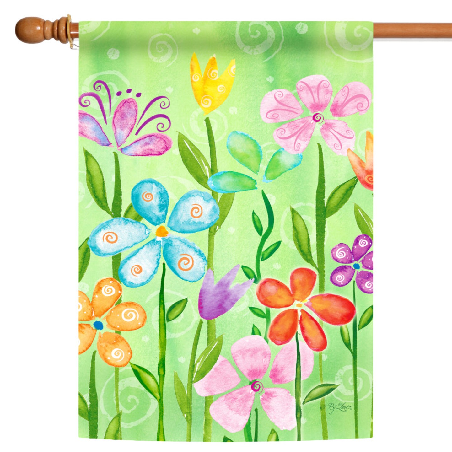 Toland Home Garden Pink and Blue Spring Blooms Outdoor House Flag 40" x ...