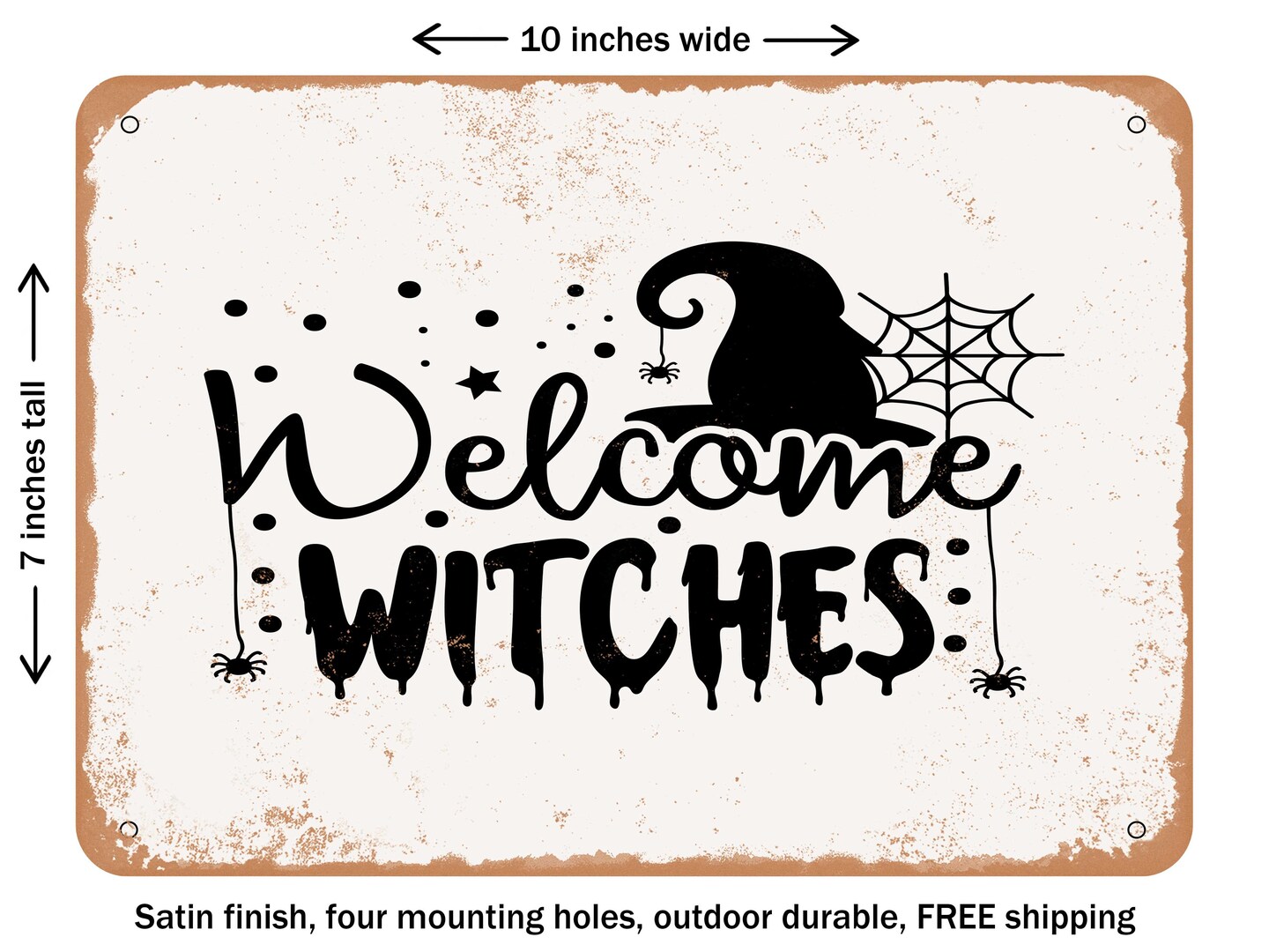 DECORATIVE METAL SIGN - Welcome Witches - Vintage Rusty Look | Michaels