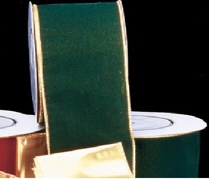 The Ribbon People Hunter Green and Gold Wired Craft Ribbon 2" x 40 ...