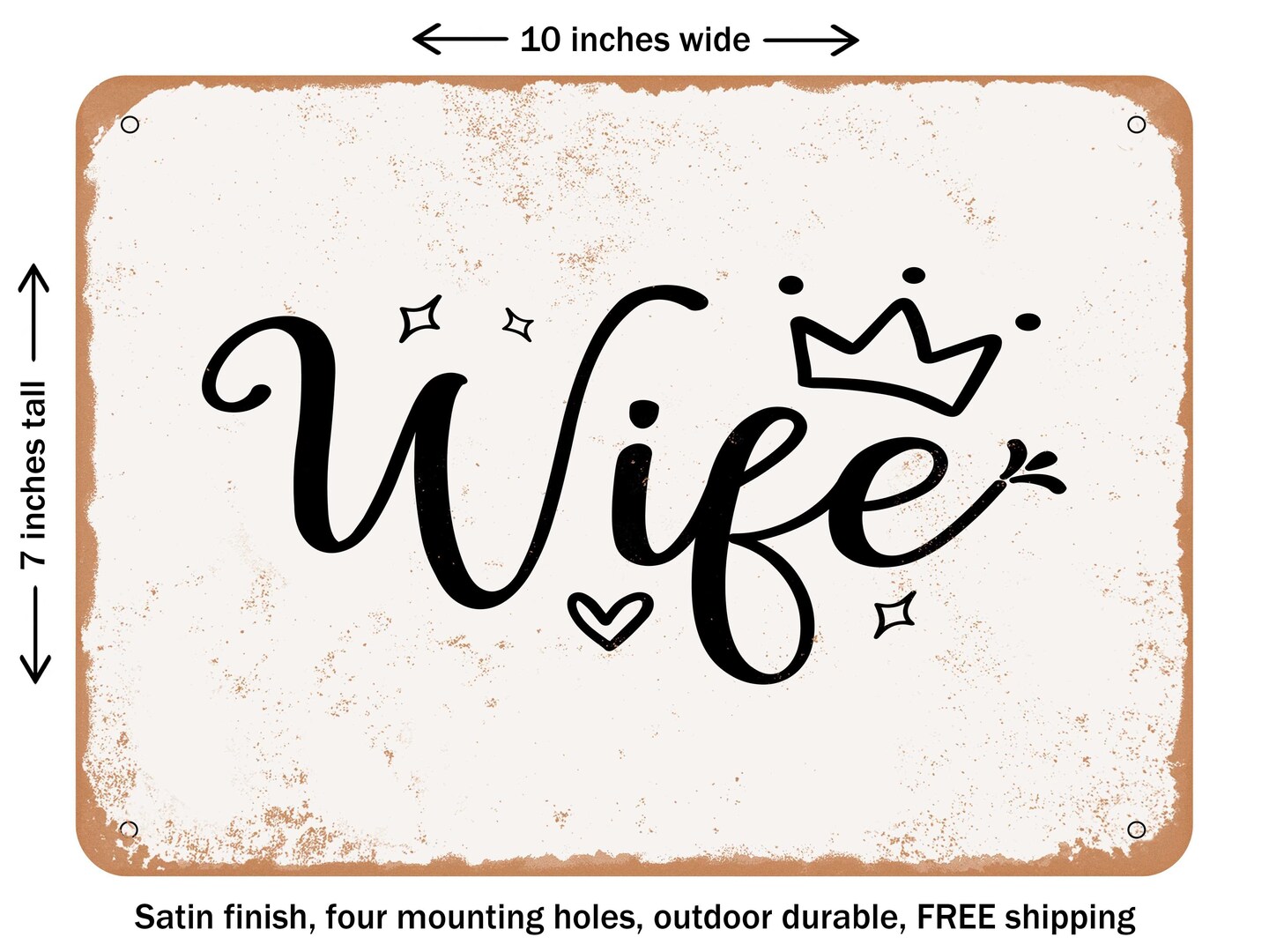 DECORATIVE METAL SIGN - Wife - Vintage Rusty Look | Michaels