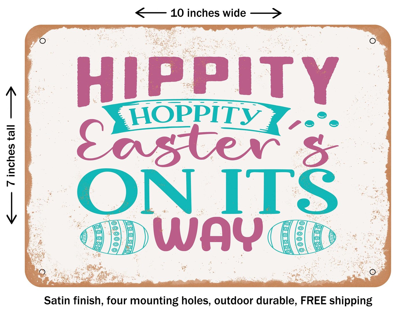 DECORATIVE METAL SIGN - Hippity Hoppity Easter S On Its Way - Vintage ...
