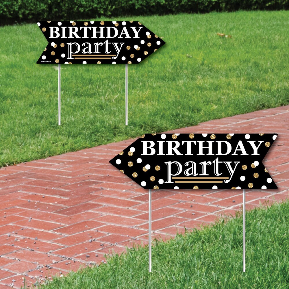 Big Dot of Happiness Adult Happy Birthday - Gold - Birthday Party Sign ...