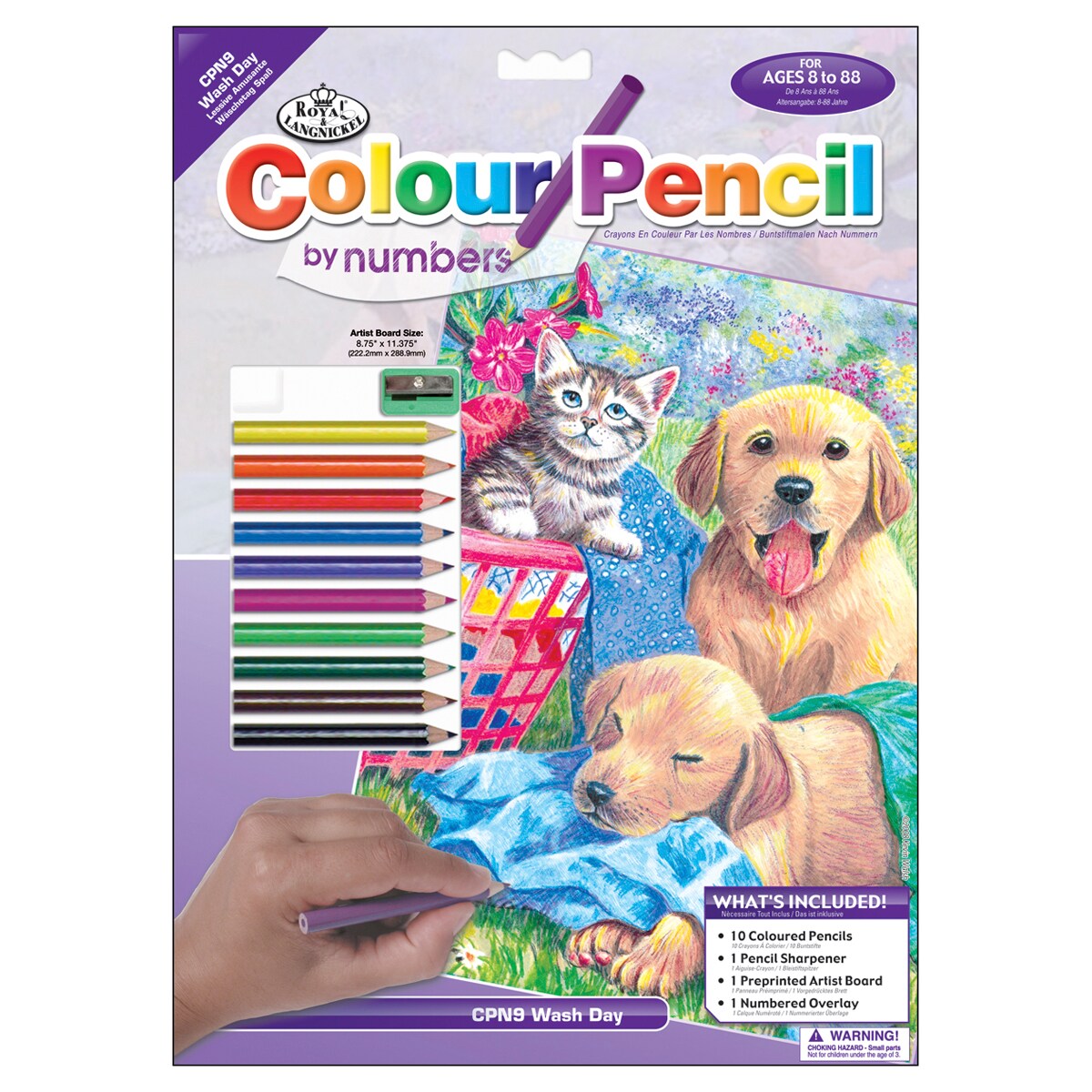 Royal & Langnickel Color Pencil By Number Kit 8.75"X11.75"-Wash Day Fun ...