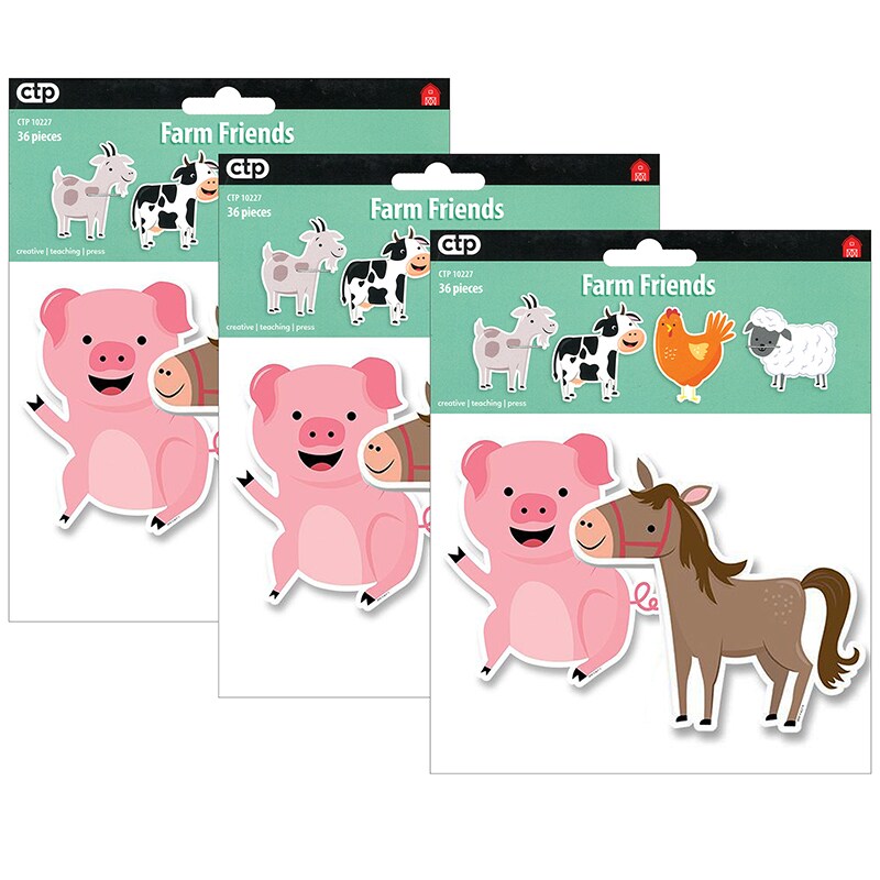 Farm Friends 6" Designer Cut-Outs, 36 Per Pack, 3 Packs | Michaels