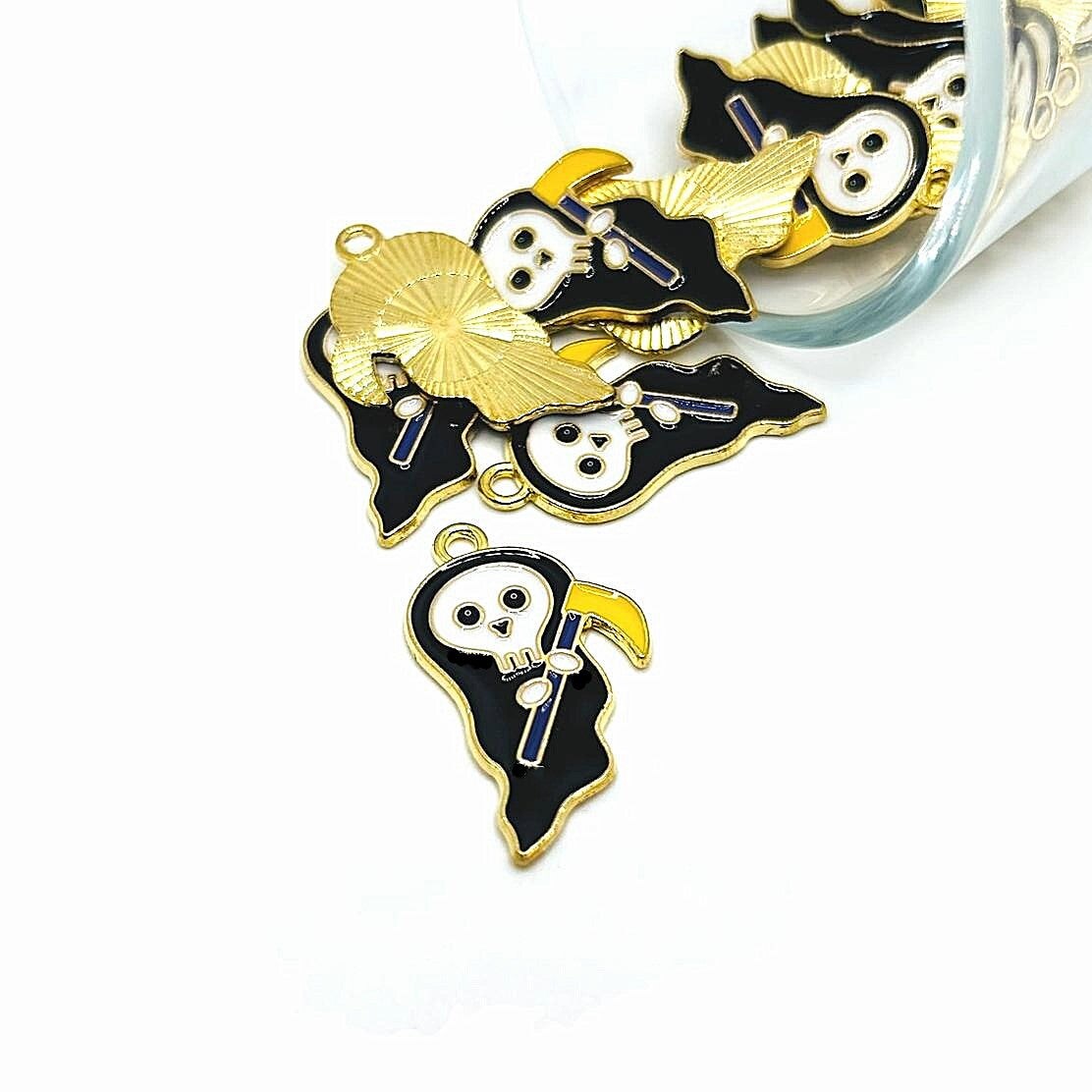 4, 20 or 50 Pieces: Enamel Grim Reaper Death Charms | Michaels