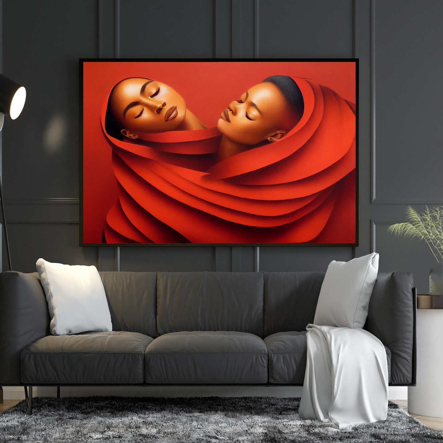 Bonding- Limited Edition Mixed Media Digital Art Painting with 1.5 Inch ...