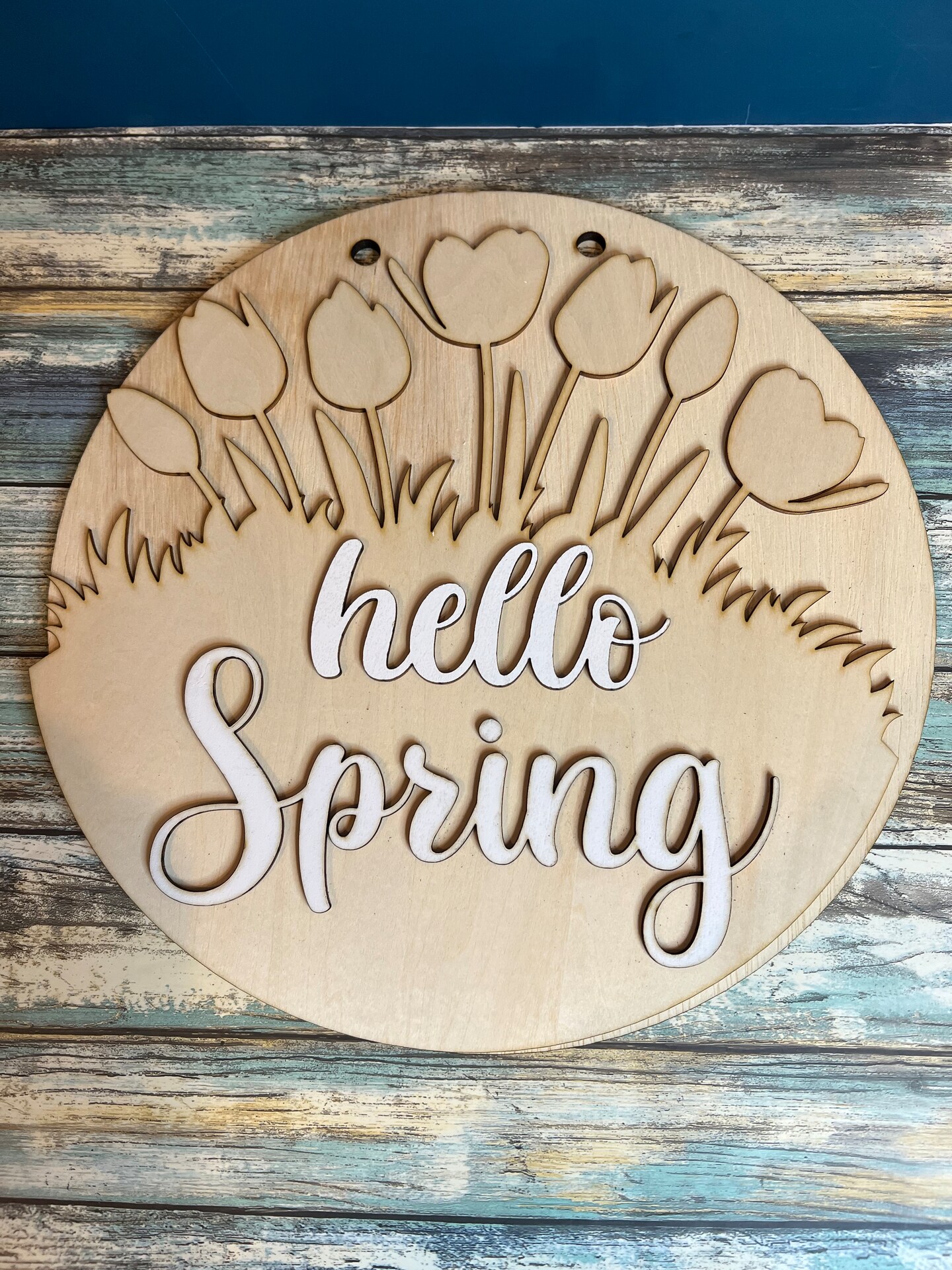 DIY “hello Spring” door sign, door decor | MakerPlace by Michaels