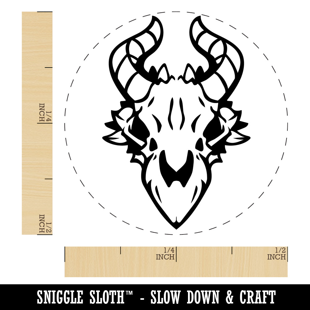 Dragon Skull Horns Self-Inking Rubber Stamp Ink Stamper for Stamping ...
