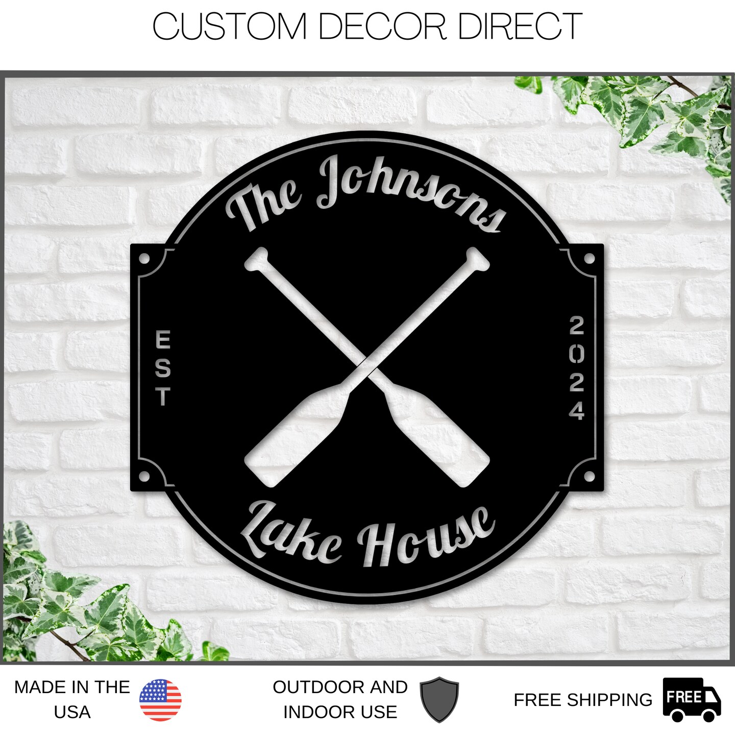 Lakehouse sign, Canoe Sign, Personalized Canoe Sign, Metal Canoe Sign ...