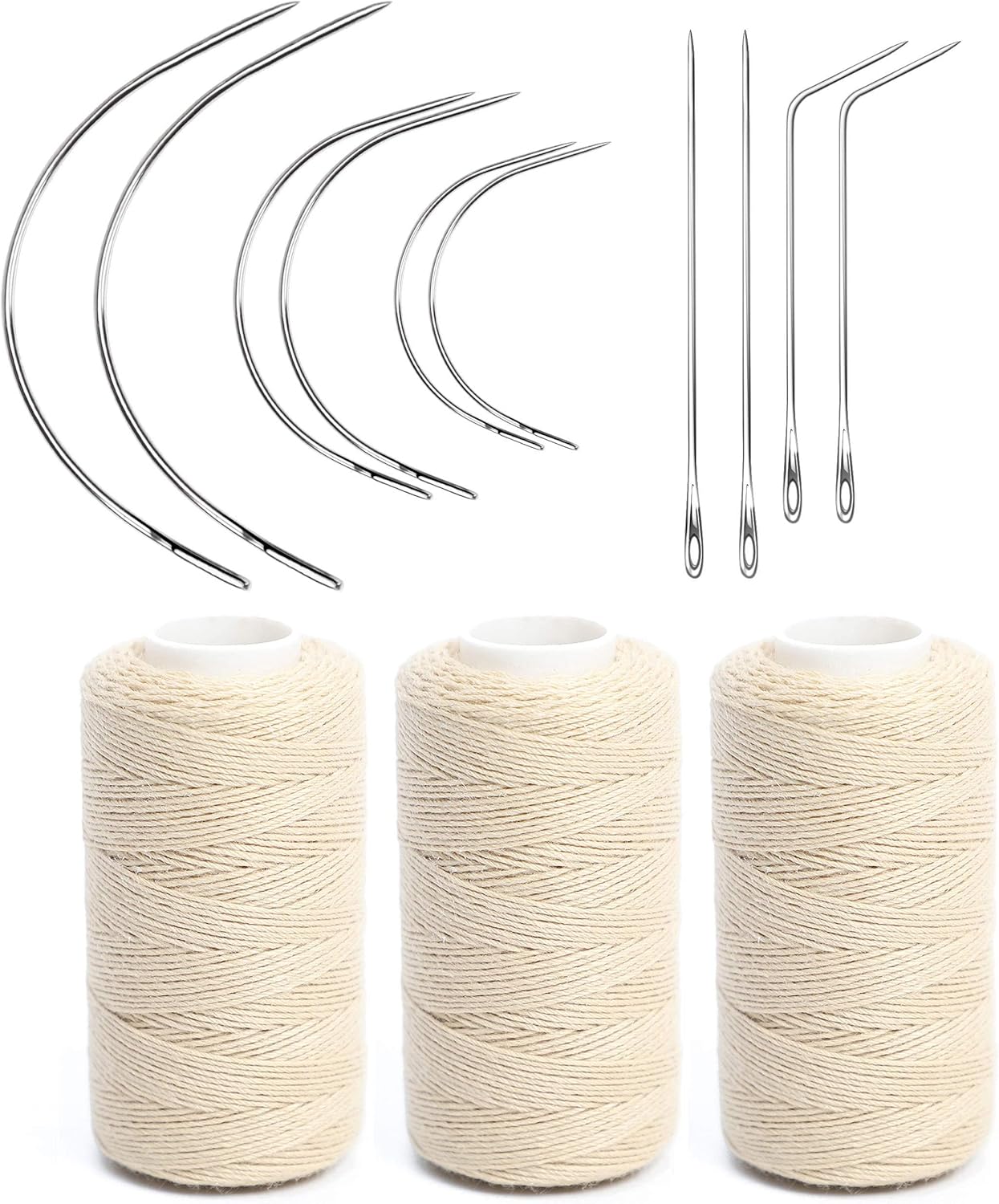 Weaving Needle Combo Deal Black Thread with 10Pcs Needle for Making Wig Sewing Hair Weft Hair ...