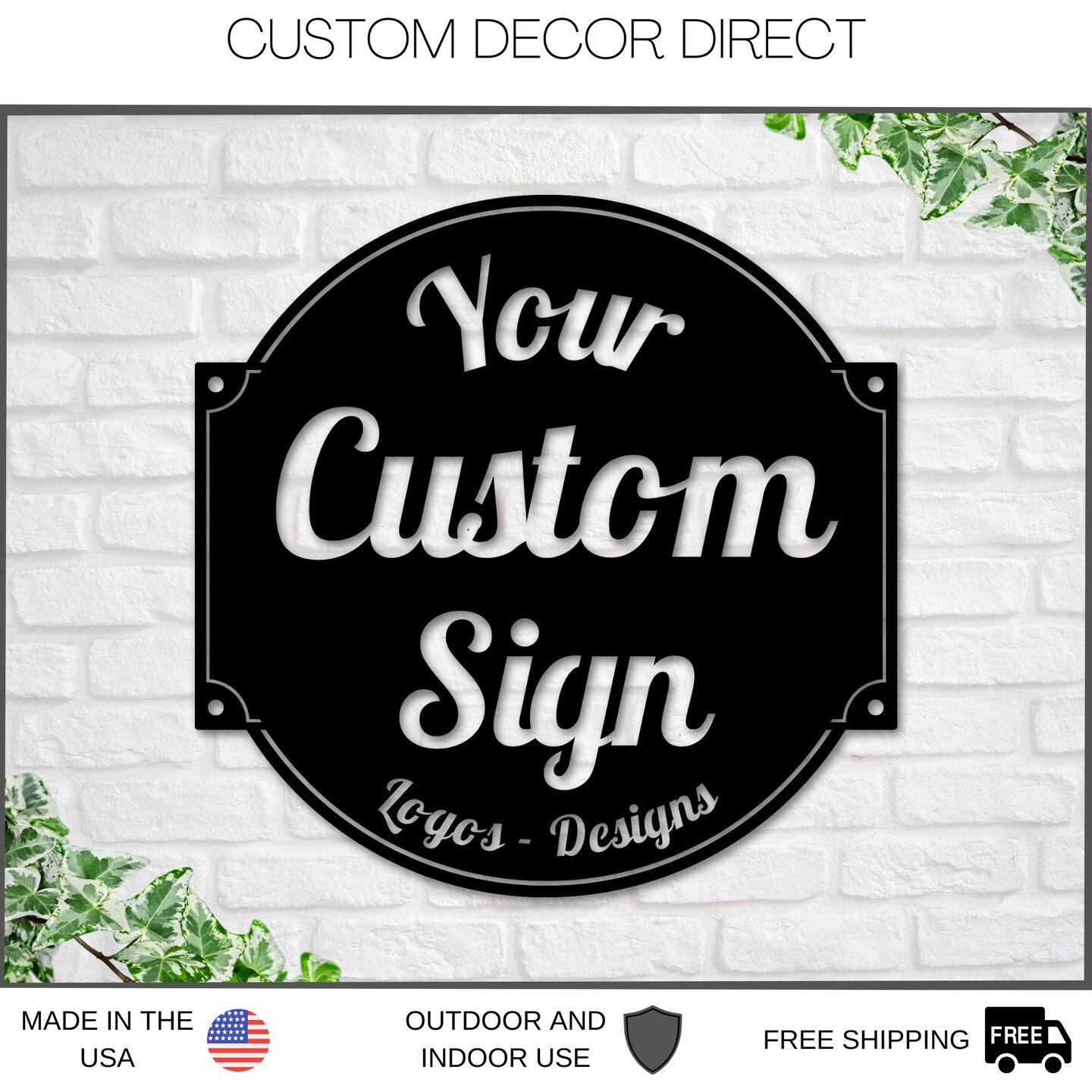 Custom Sign, Your Custom Text Metal Sign, Your Logo Here Sign, Metal ...