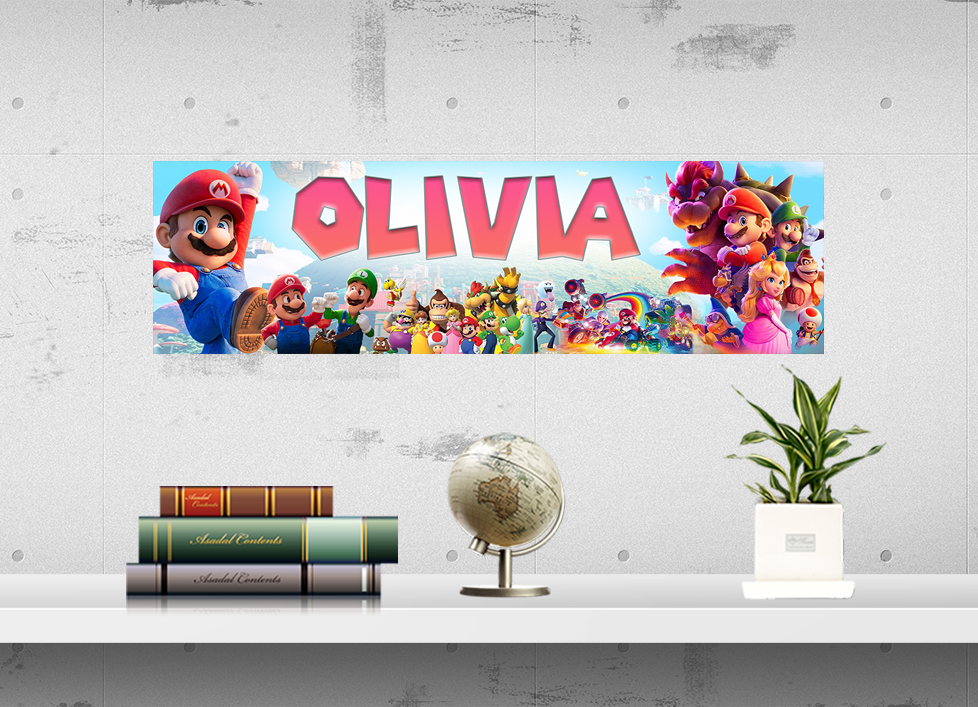 Super Mario Bros - Personalized Poster with Your Name, Birthday Banner ...