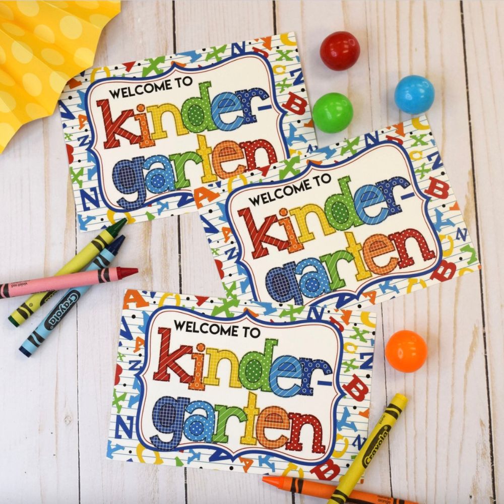 Alphabet Welcome To Kindergarten Back to School Postcards for Teachers ...
