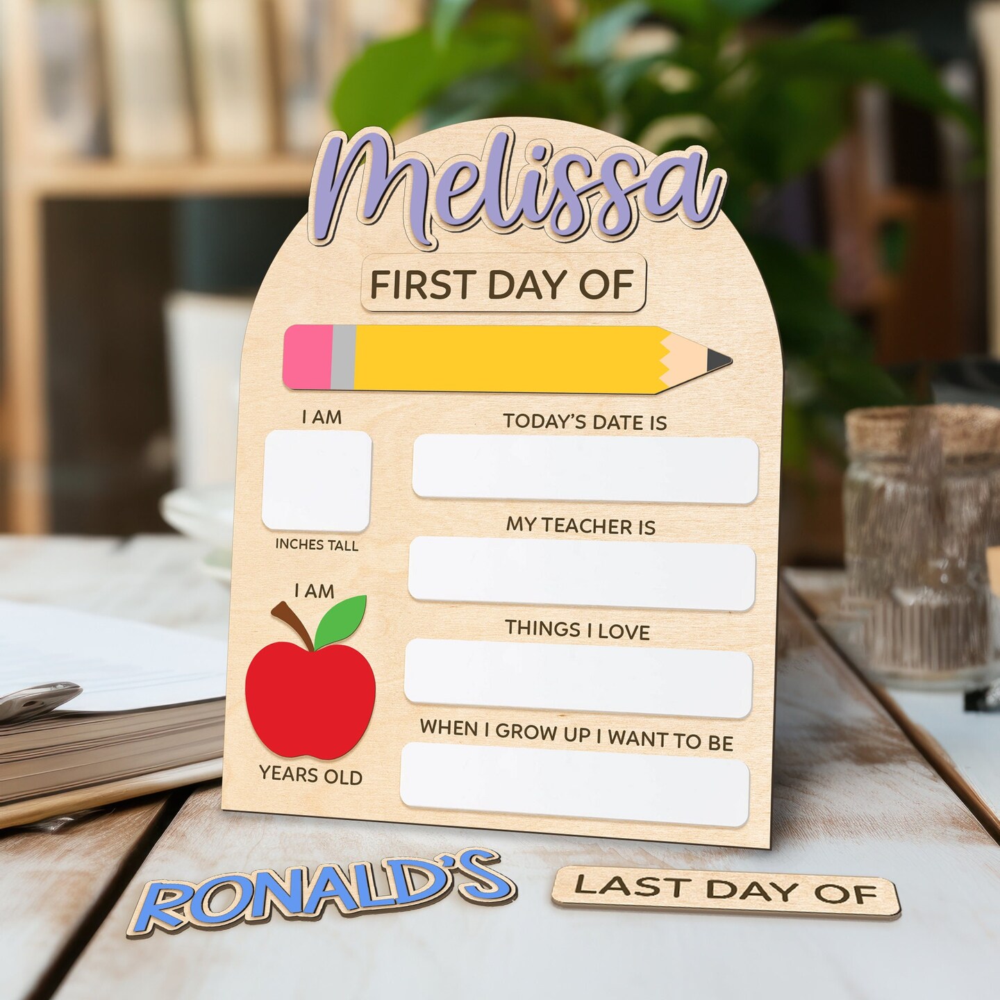 Custom First Day of School Sign, Interchangeable Wooden, First Day At ...