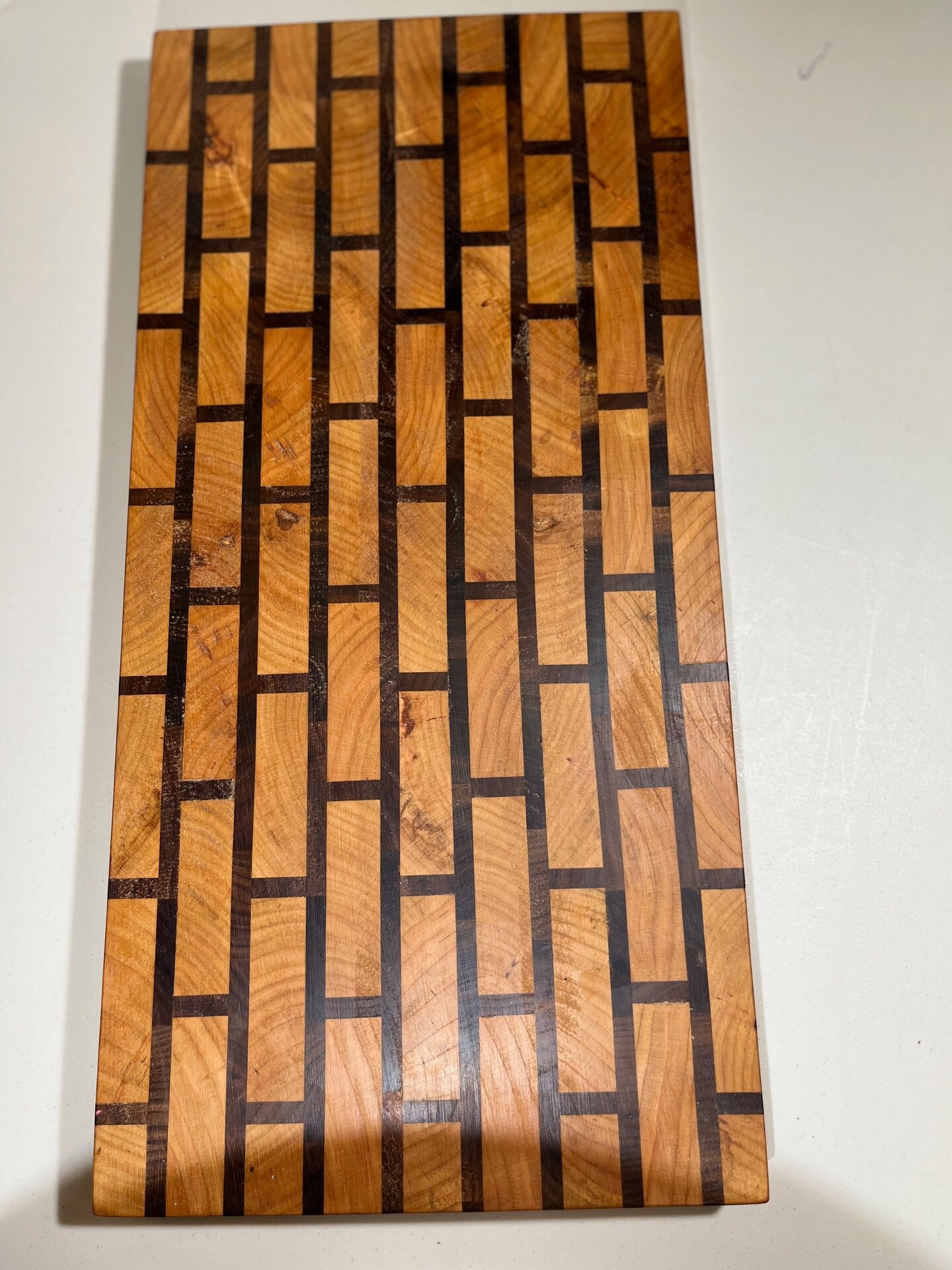 Cherry walnut brick pattern end grain cutting board | MakerPlace by ...