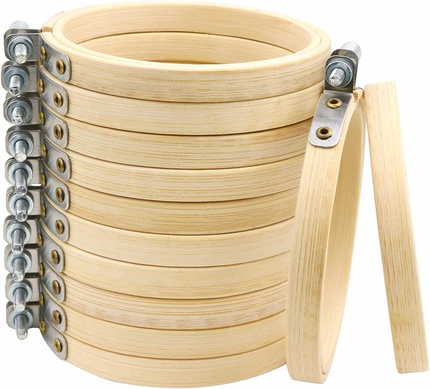 12 Pieces 6 Inch Embroidery Hoops Bamboo Circle Cross Stitch Hoop Ring ...