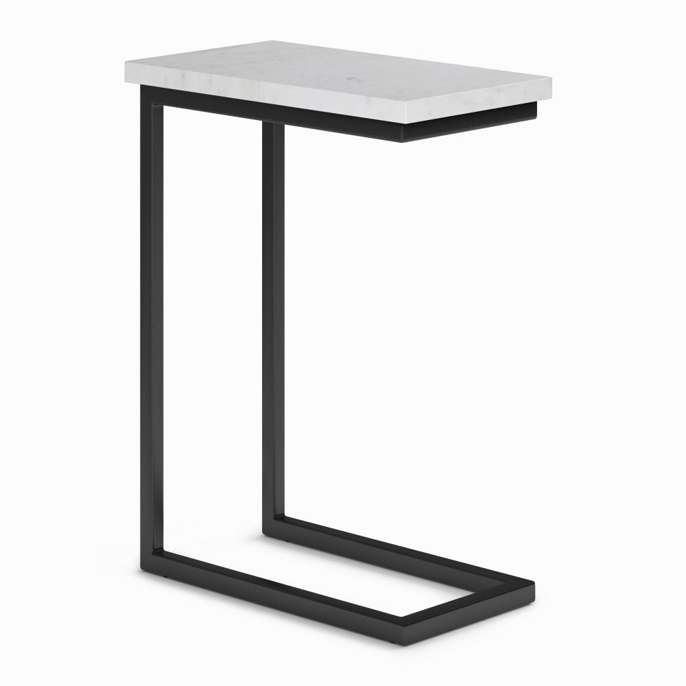 Simpli Home Skyler Metal Table 18"Metal C Side Table Marble Top Fully ...