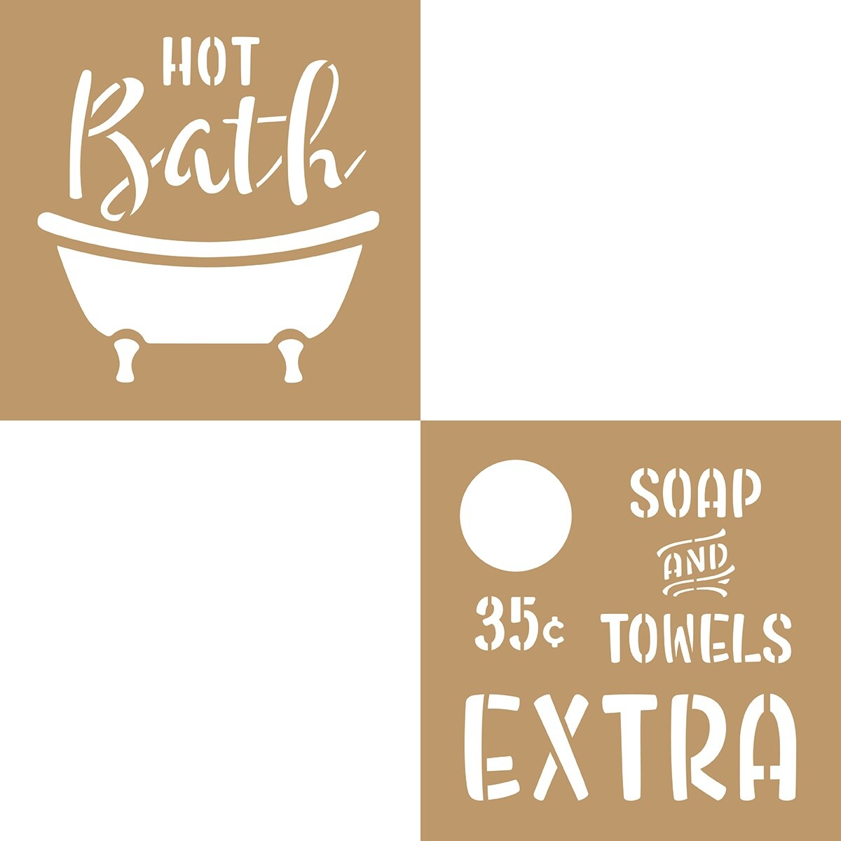 Value Kraft 8"X8" Retro Stencils 2/Pkg-Bath Time | Michaels