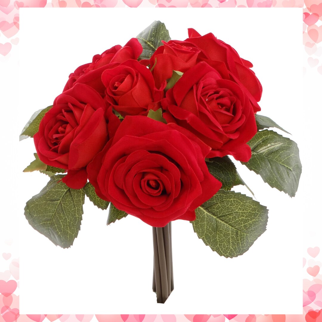 Box of 12: Lifelike Artificial Red Velvet Rose Bouquets - Indoor Use ...