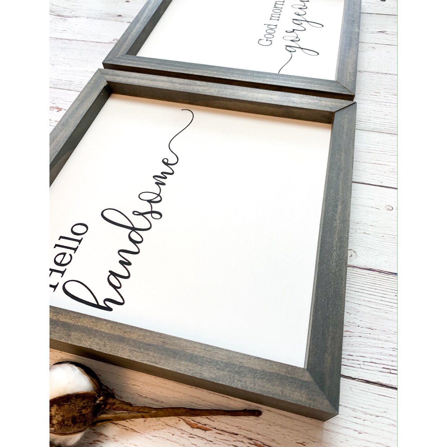 Hello Handsome | Good Morning Gorgeous | Farmhouse Wall Art | Rustic ...