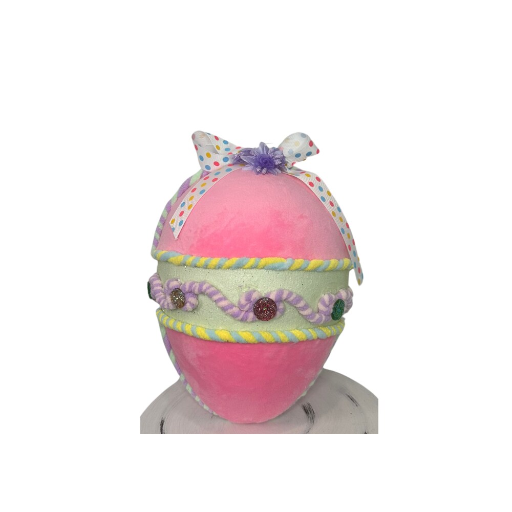Large 10" Pastel Foam Velvet Easter Egg - Choose Pink, Yellow, or Mint ...