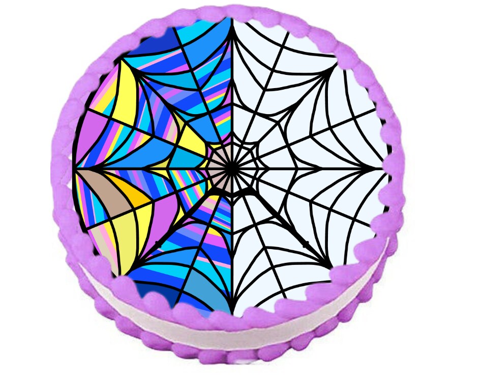 Rainbow Web Goth Girl Edible Image Birthday Wednesday Party Cake Topper ...