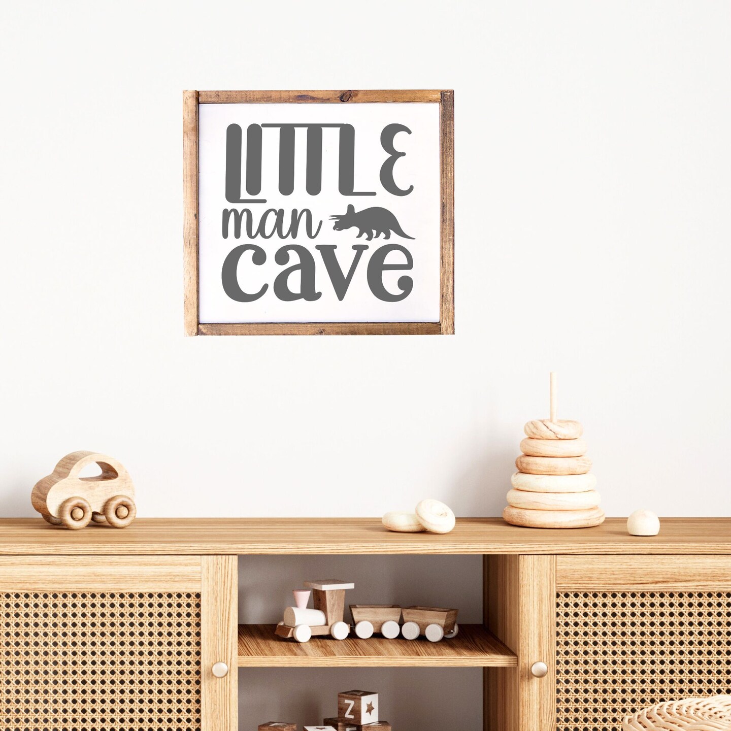 Little Man Cave Dinosaur Wood Sign, Dinosaur Nursery Wall Decor, Boy ...