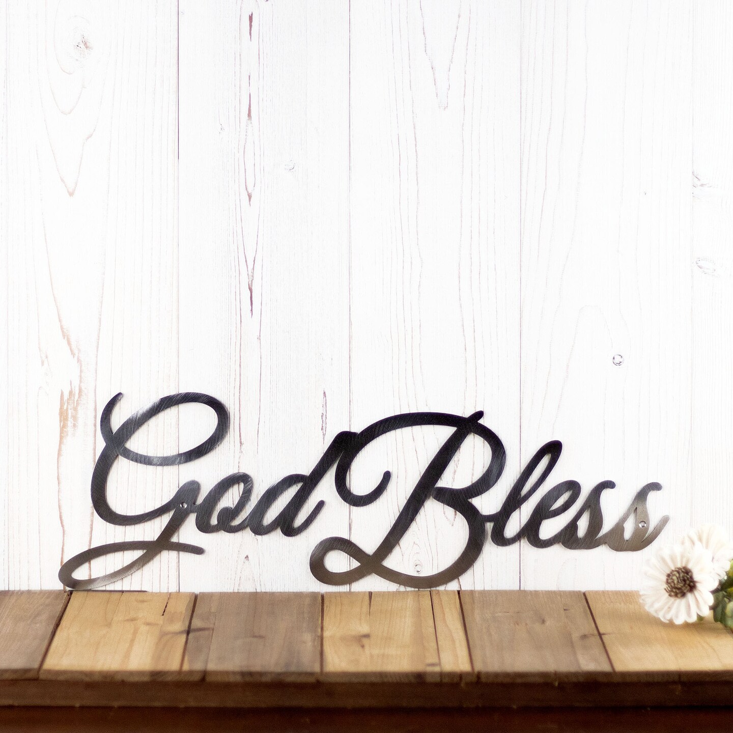 God Bless Sign, Christian Metal Wall Decor, Farmhouse Metal Wall Art ...
