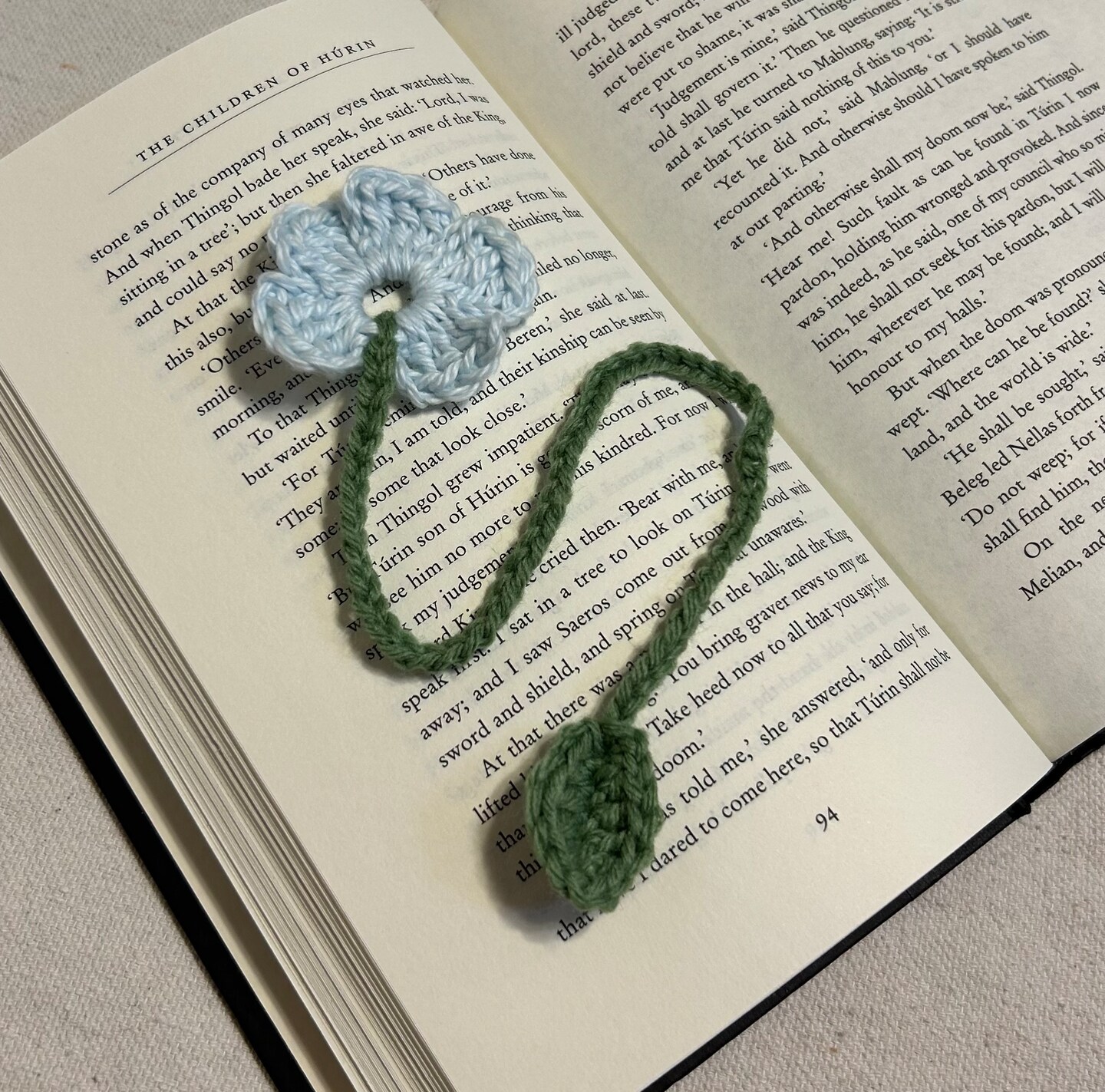 Light Blue Flower Crochet Bookmark | MakerPlace by Michaels