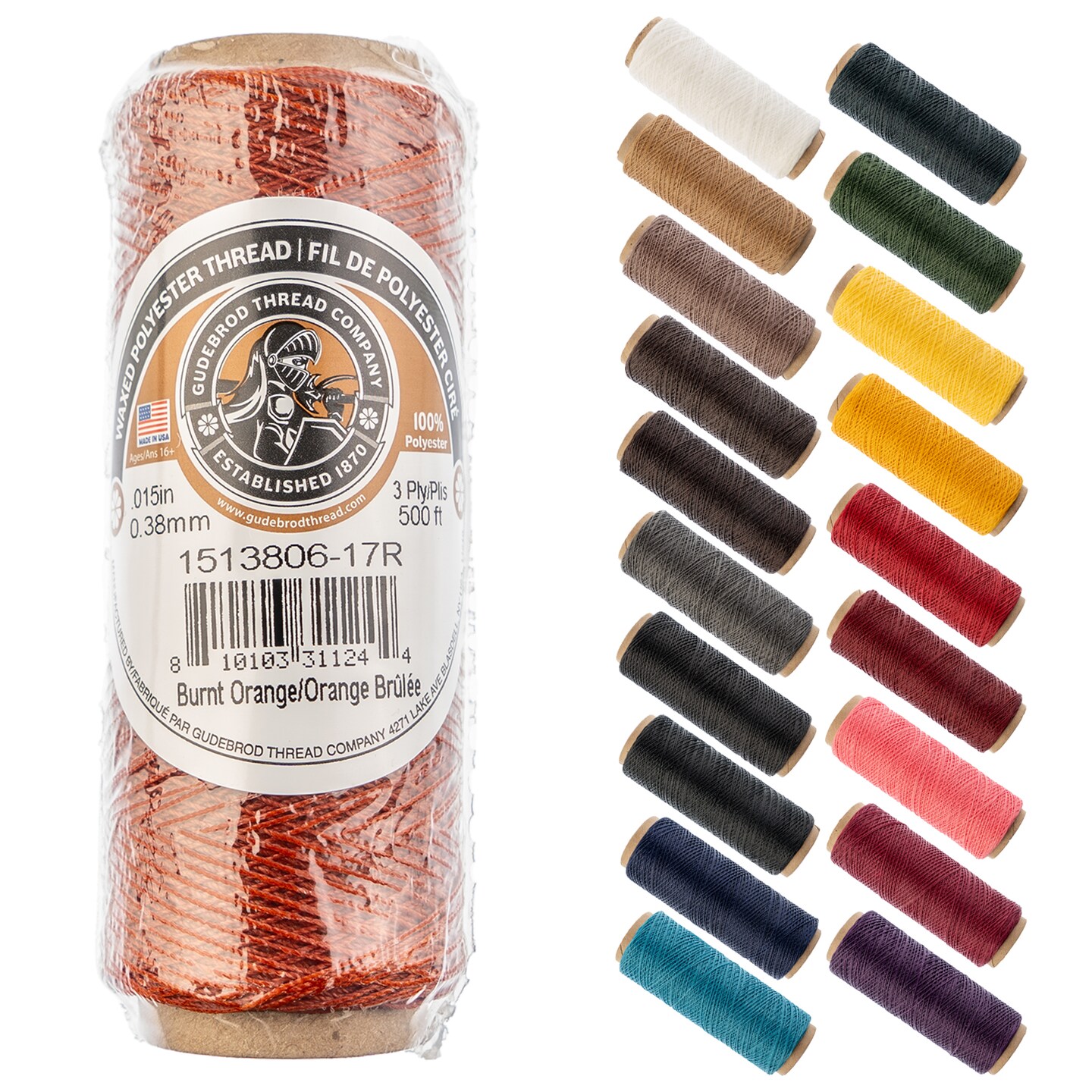 Gudebrod 0.015" Waxed Polyester Thread 500ft | Made In USA | Michaels