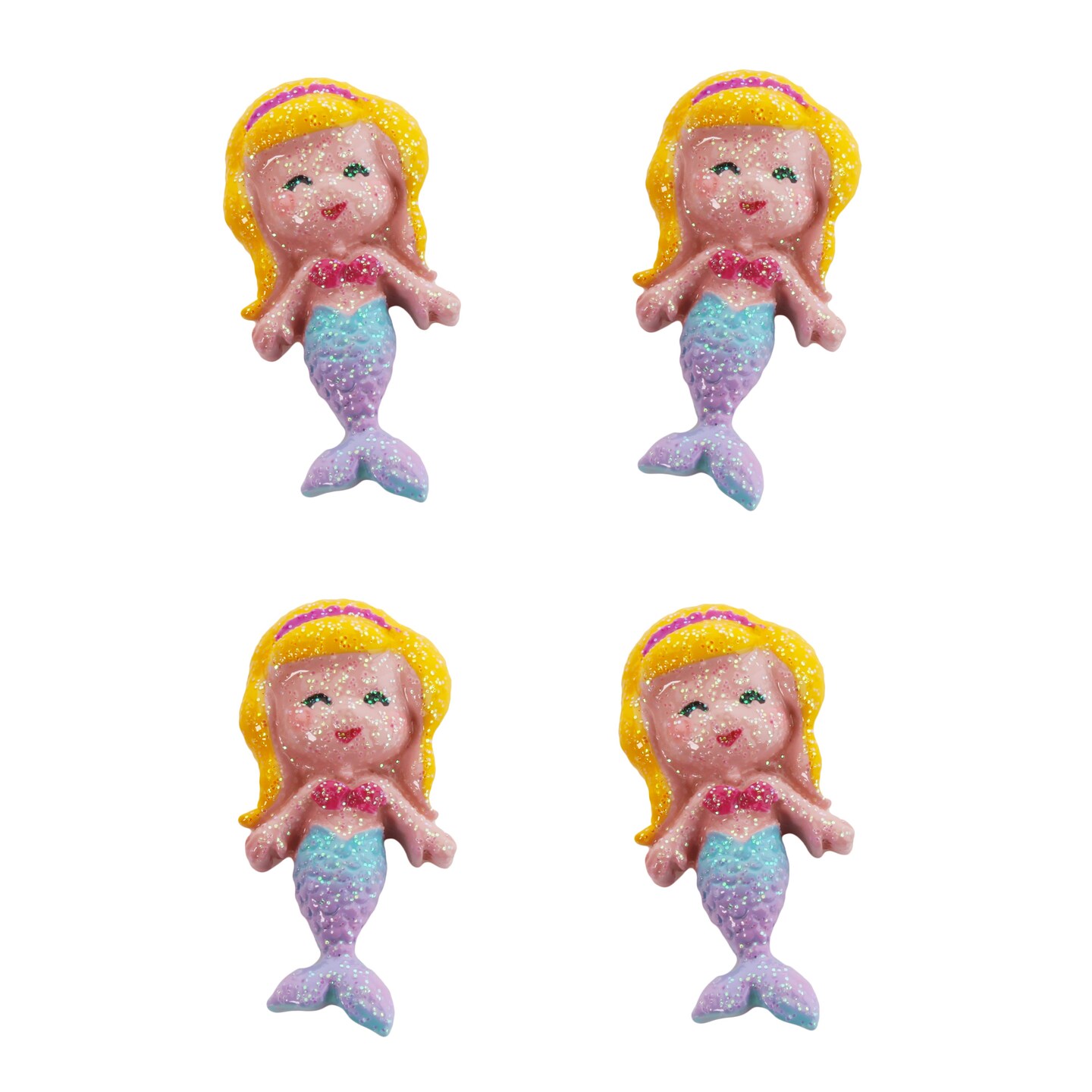 Glitter Mermaid Flatback Craft Embellishments (4 pcs) | Michaels