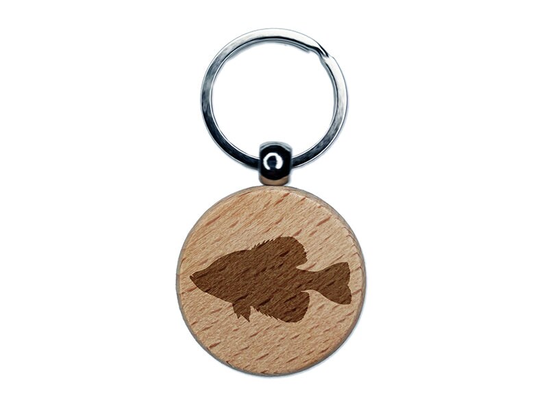 Crappie Fish Silhouette Engraved Wood Round Keychain Tag Charm | Michaels