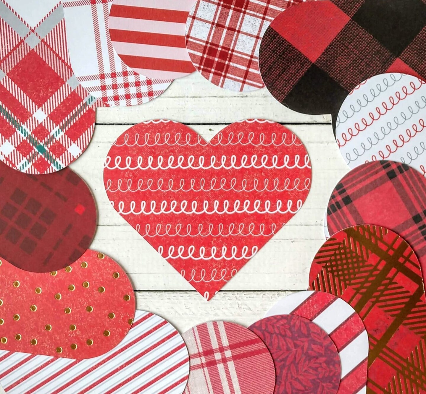 10 Heart Die Cuts, Red Heart Patterned Cutouts, Banners, Bulletin ...