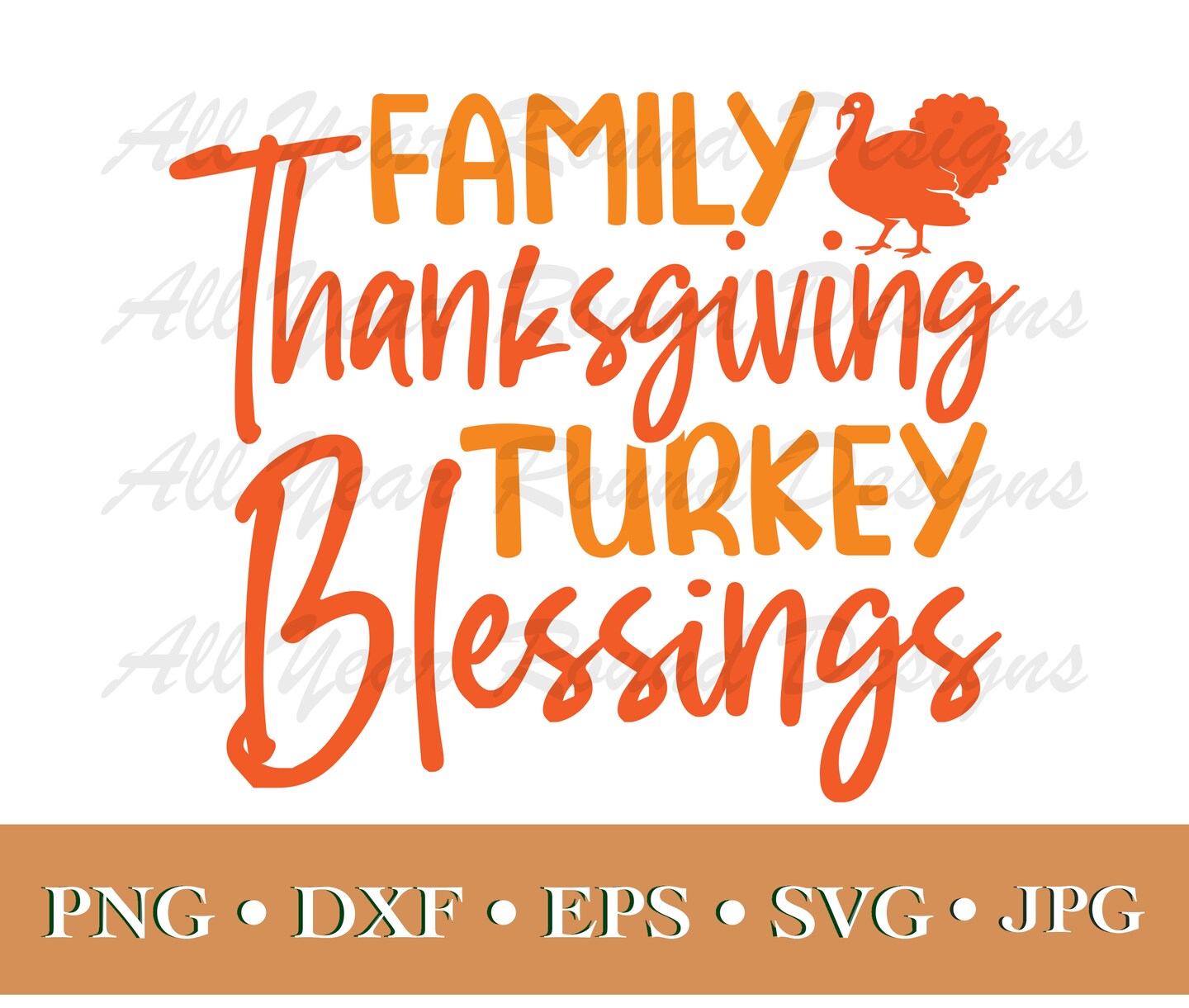 Thanksgiving Decor SVG PNG DXF EPS JPG Digital File Bundle, Family ...