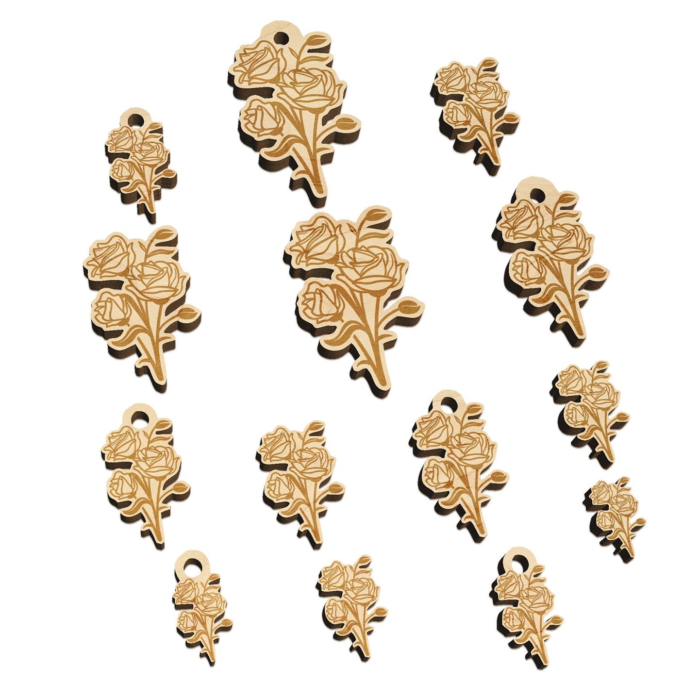 Bundle of Wild Roses Mini Wood Shape Charms Jewelry DIY Craft | Michaels