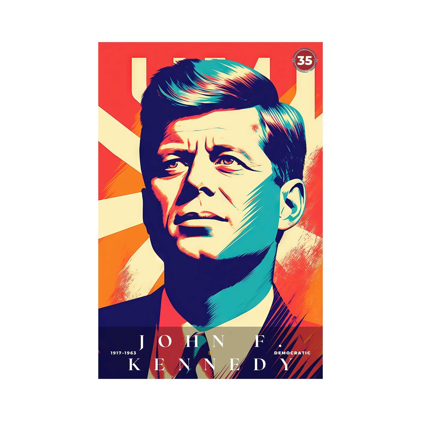 John F. Kennedy Poster, US President Print, Office Poster, Home Decor ...