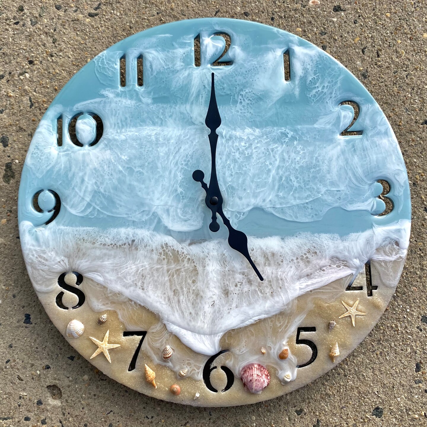 The Original Frank Charlie 14" Beach Clock, Ocean Themed Blue Wall ...