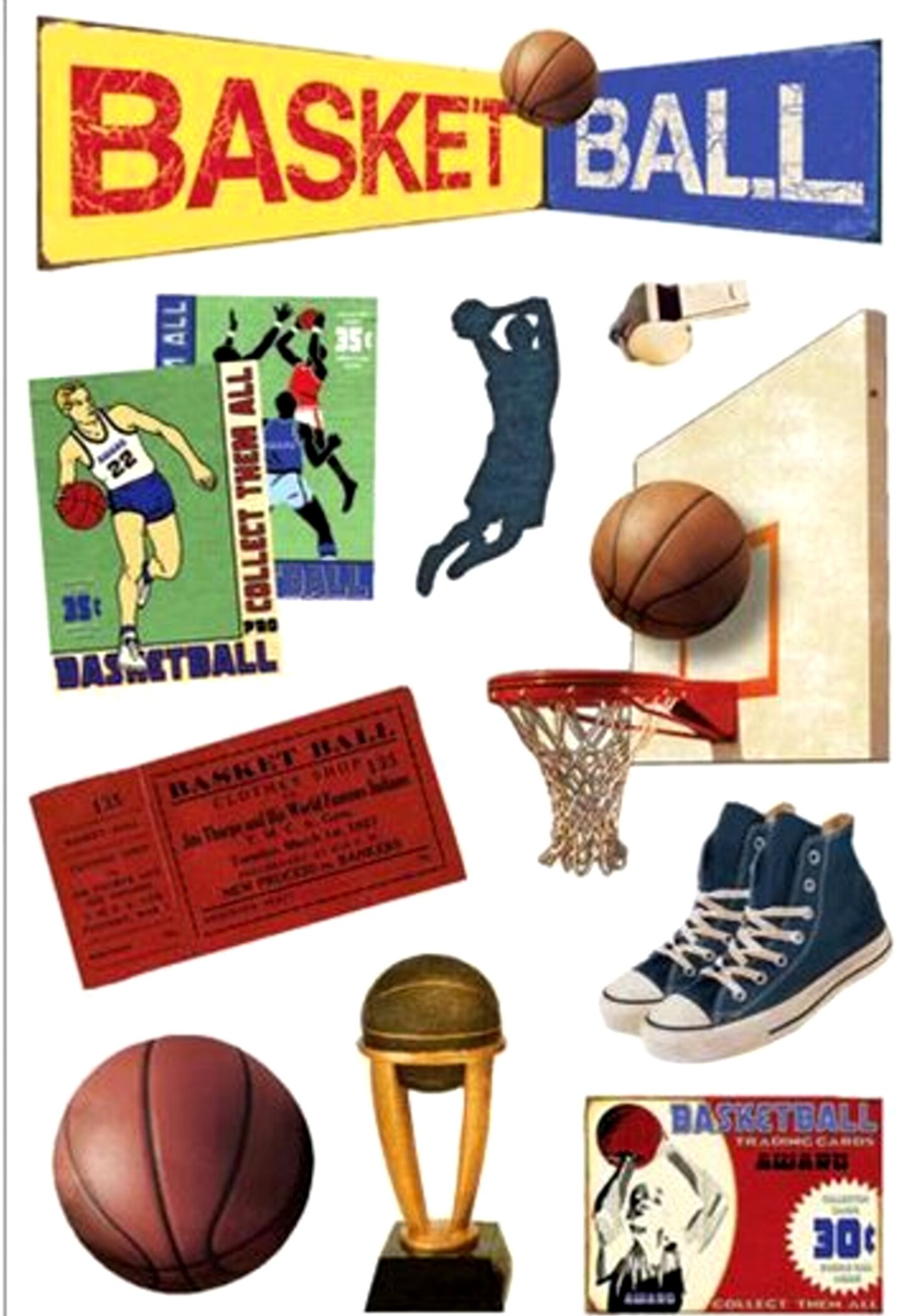 Momenta Basketball Dimensional Foam Stickers | Michaels