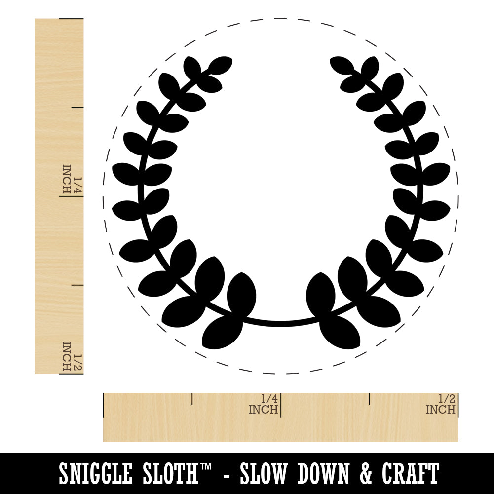 Rounded Laurel Wreath Silhouette Self-Inking Rubber Stamp Ink Stamper ...