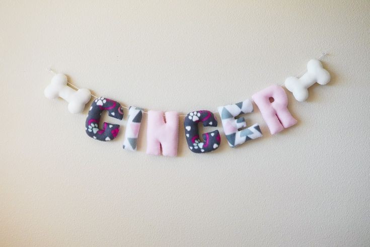 Personalized Fleece Dog Banner Handsewn Custom Dog Name Garland Dog ...