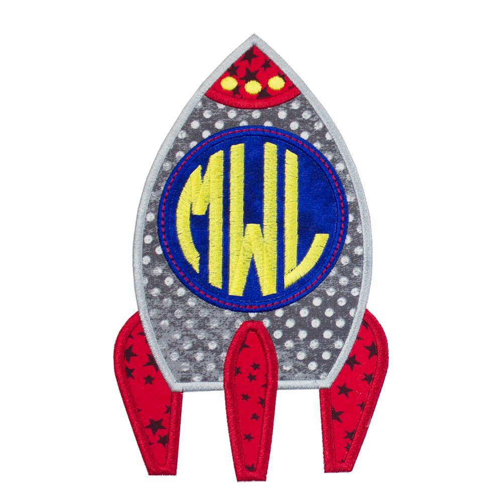 Rocket Ship Custum Personalized Monogram Sew or Iron on patch ...