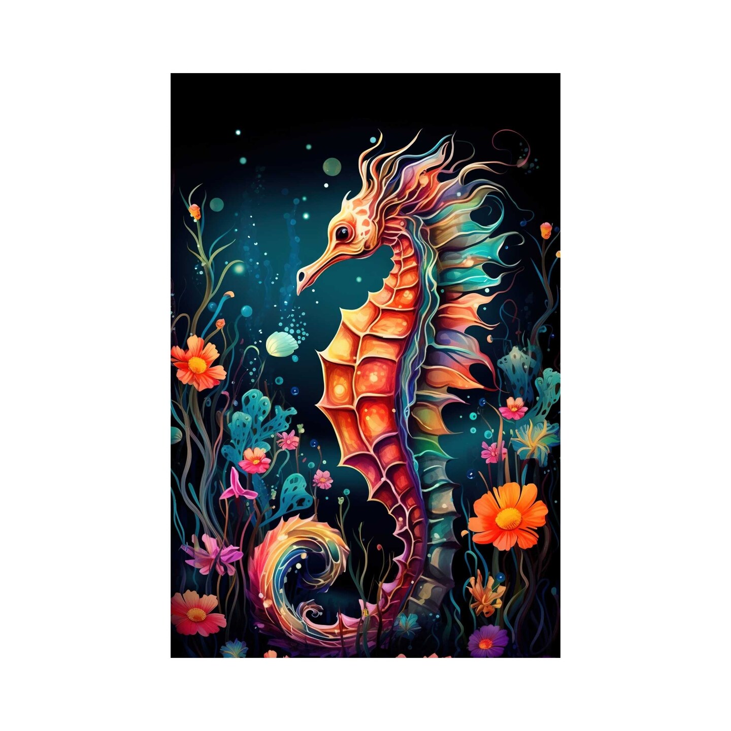 Seahorse Poster, Animal Print, Office Poster, Home Decor | S1 ...