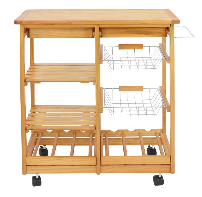 Kitchen Trolley Storage Trolley Utility Cart with Drawers and Baskets ...