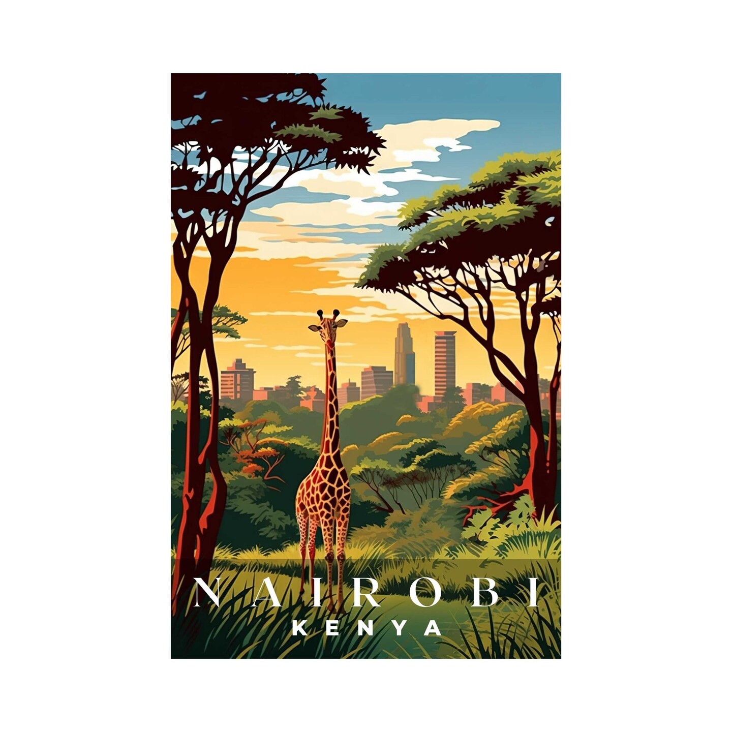Nairobi Poster, World Travel Print, Office Poster, Home Decor | S2 ...
